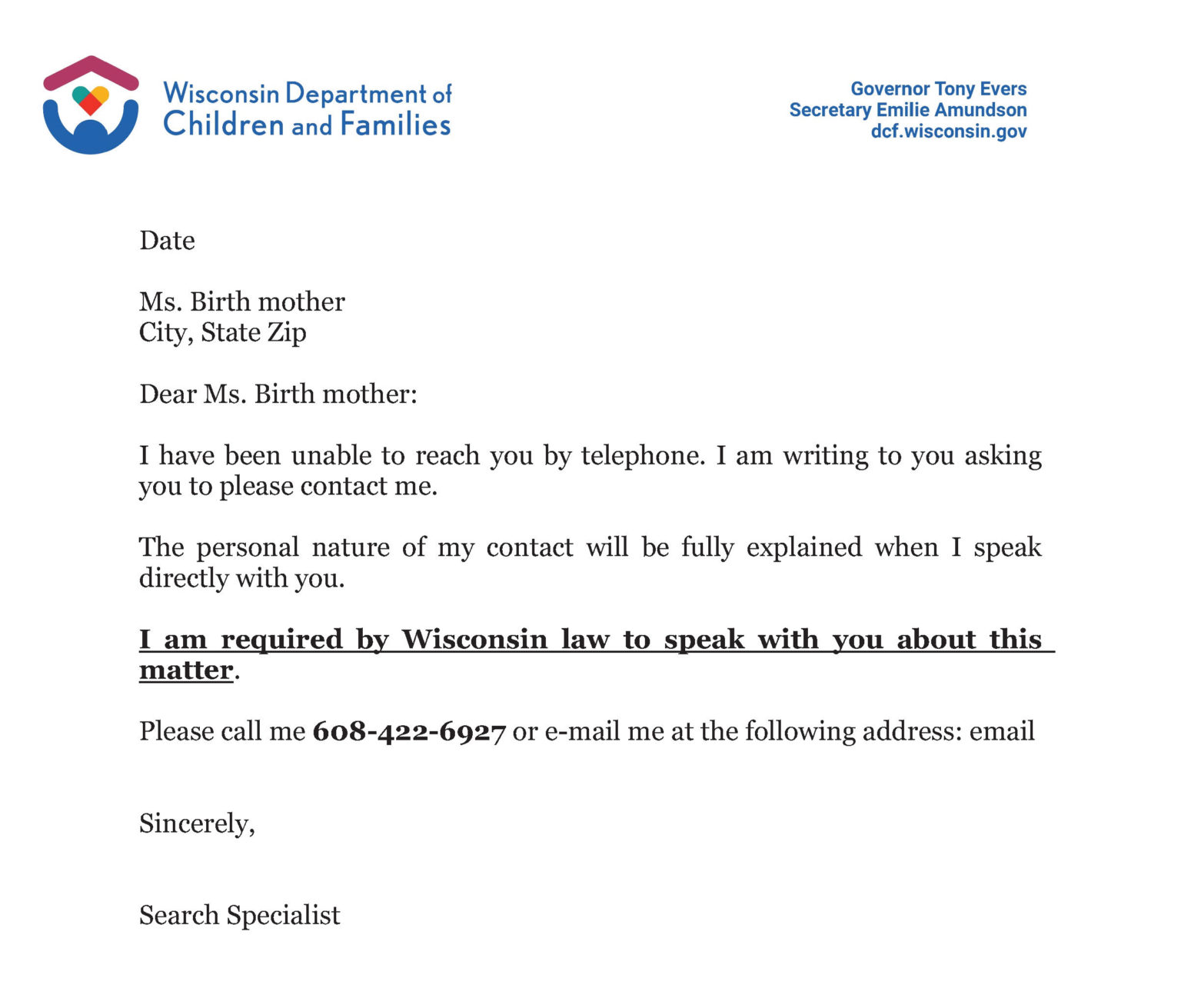 "Dear Ms. Birth mother" - Adoptee Rights Law Center